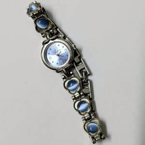 Fondini | Accessories | Fondini Blue Gemstone Silver Tone Quartz Analog ...